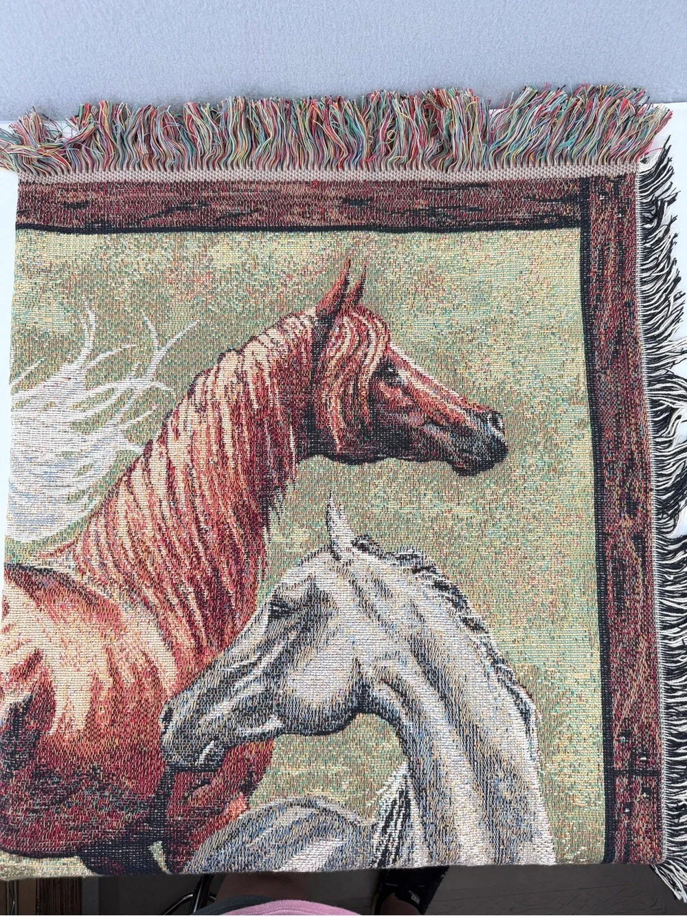 Source Unknown | Bedding | Arabian Horses Tapestry Throw Blanket 75x48 ...